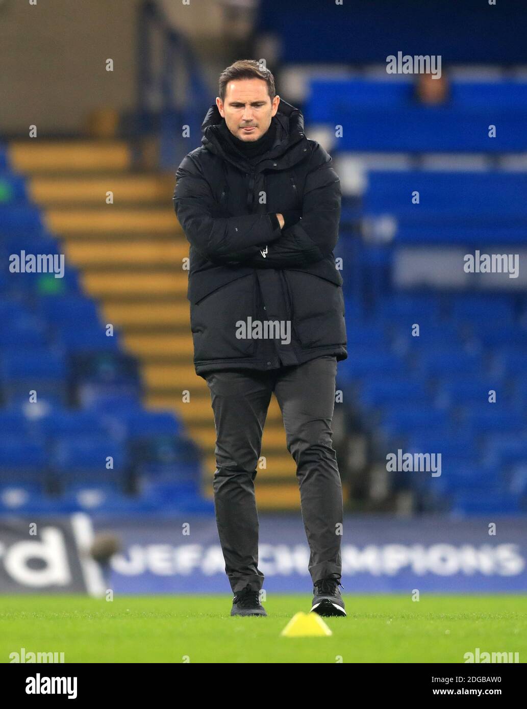 Chelsea manager Frank Lampard before the Champions League match at ...