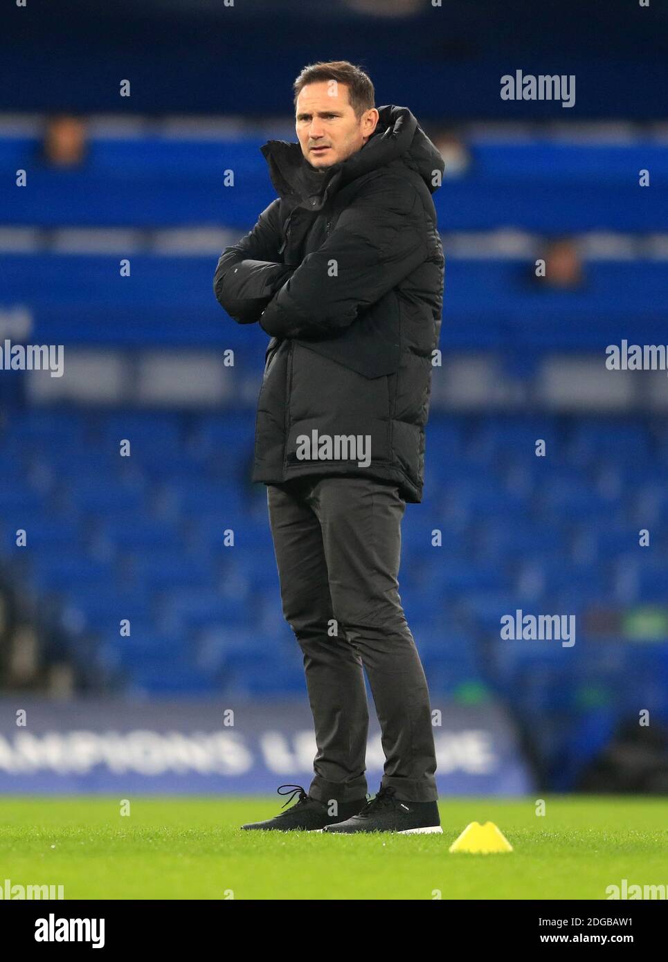 Chelsea manager Frank Lampard before the Champions League match at ...