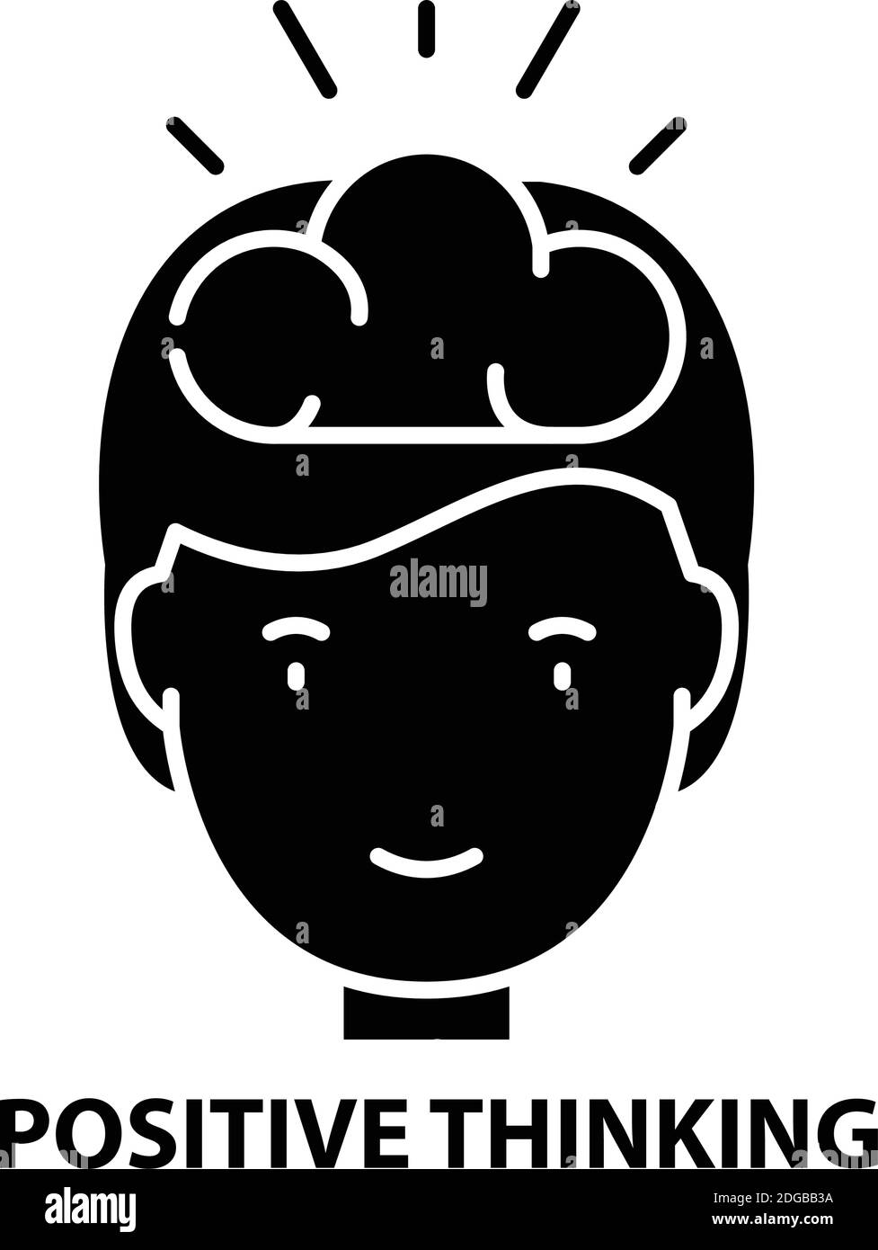 positive thinking icon, black vector sign with editable strokes ...