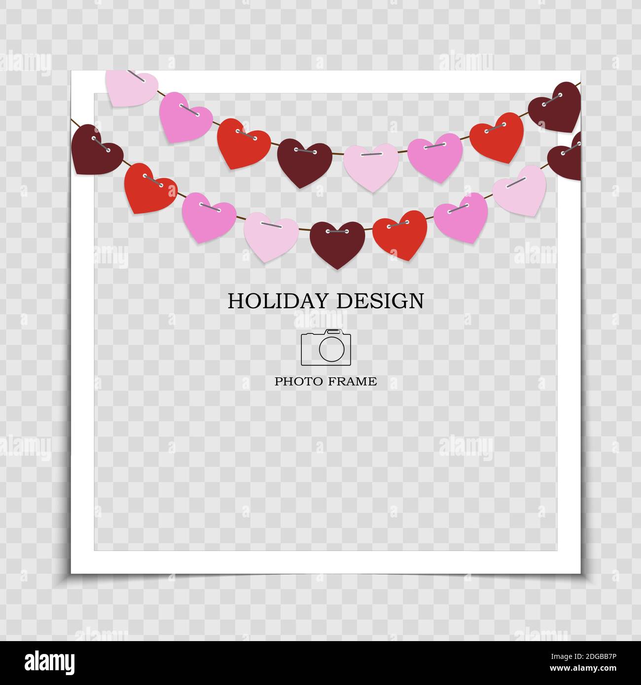 Party Holiday Photo Frame Template with flags for post in Social ...
