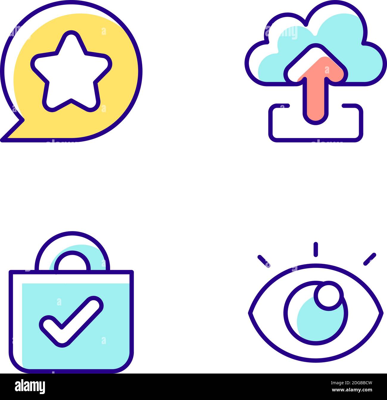 Easy to use interface creation process RGB color icons set Stock Vector ...