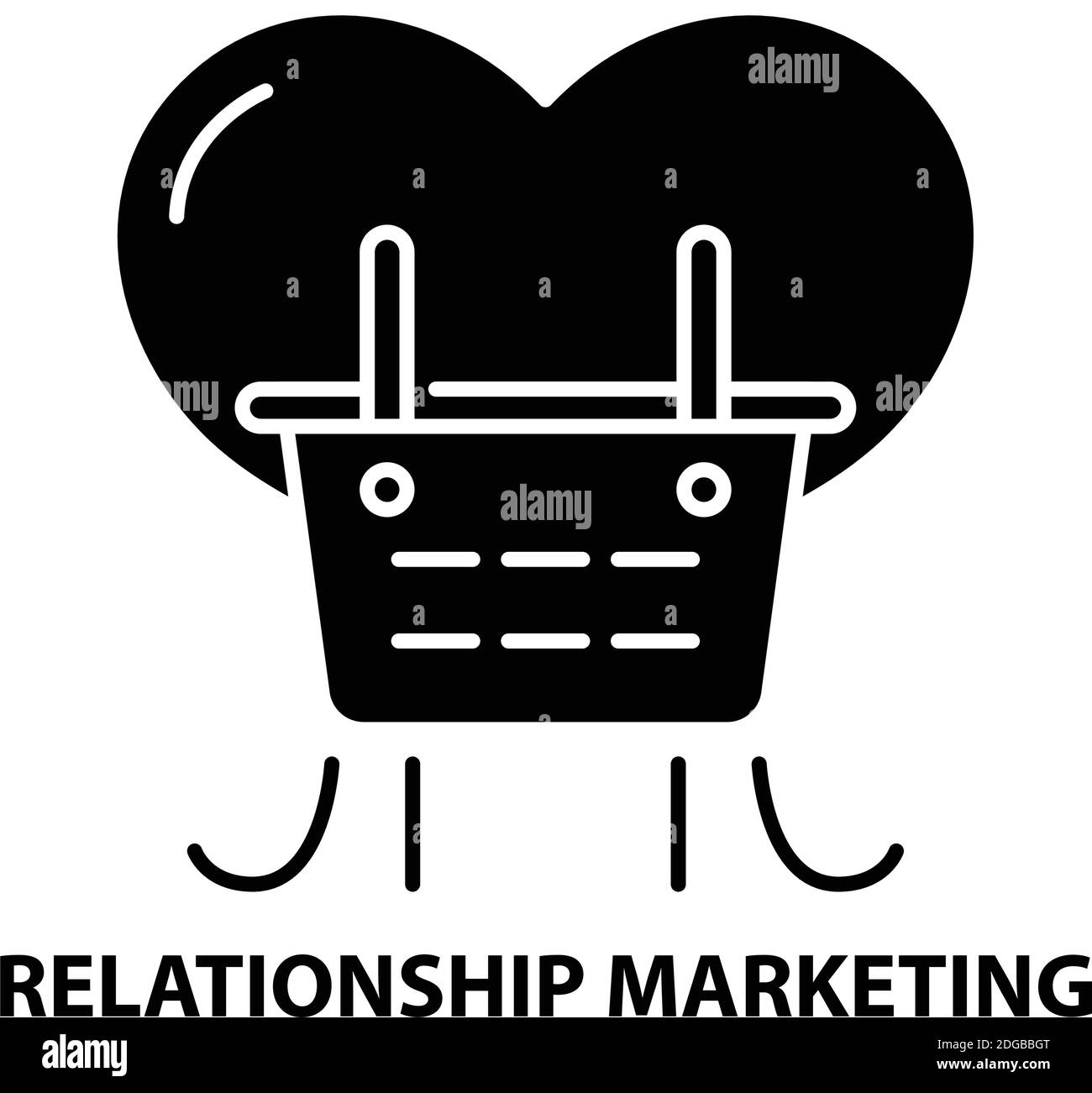 relationship marketing icon, black vector sign with editable strokes ...