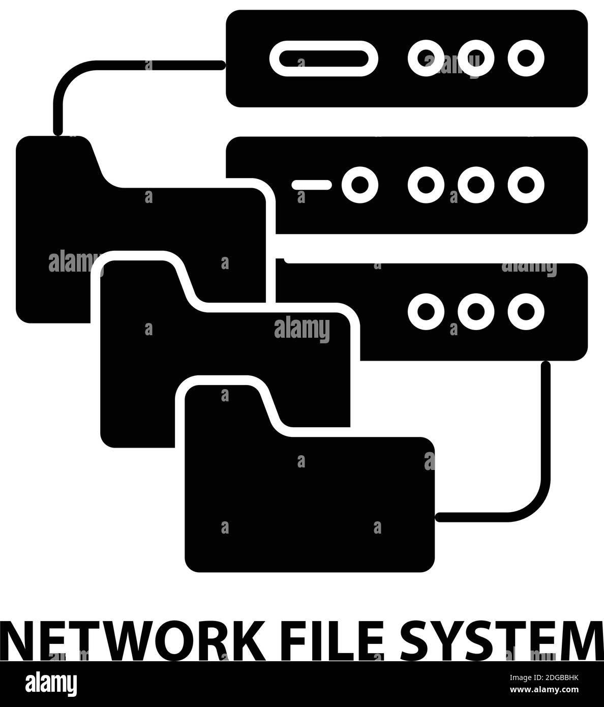 network file system icon, black vector sign with editable strokes ...