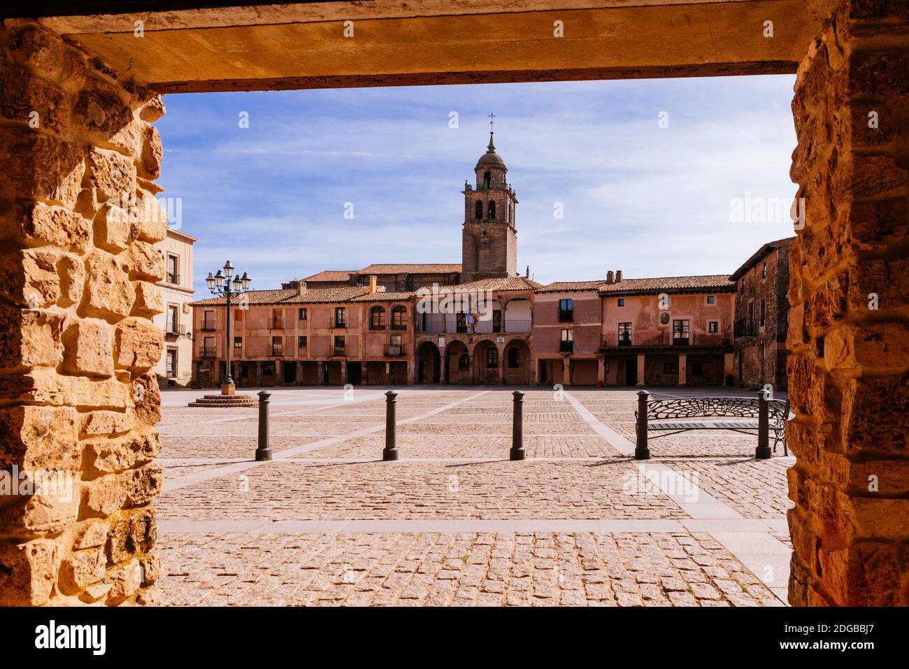 Plaza Mayor - Main square. Arcaded square, typical Castilian ...