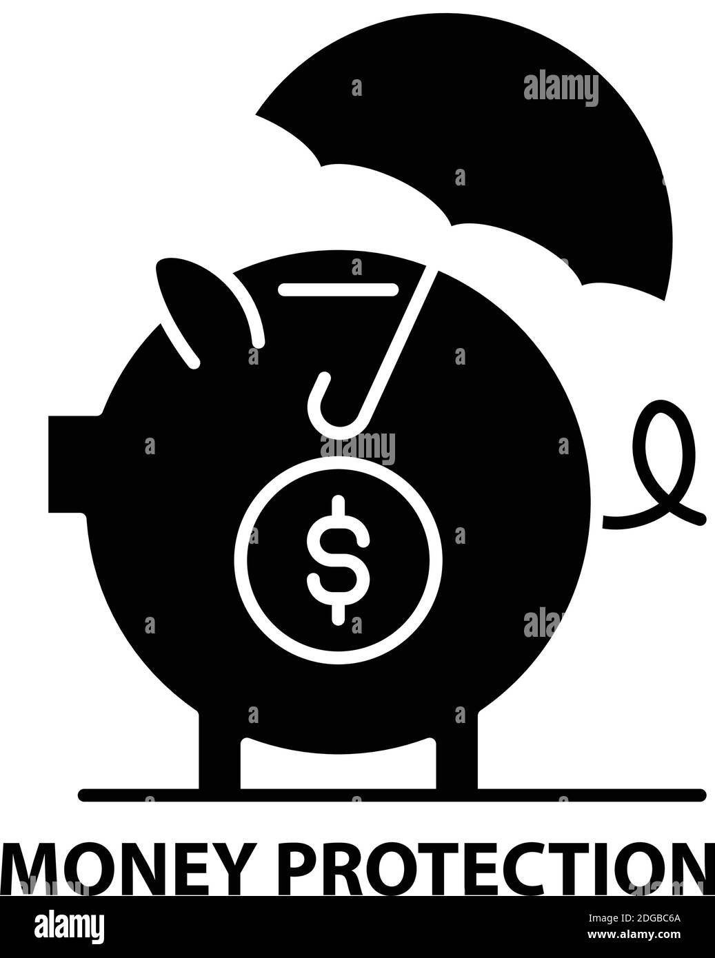 money protection symbol icon, black vector sign with editable strokes ...