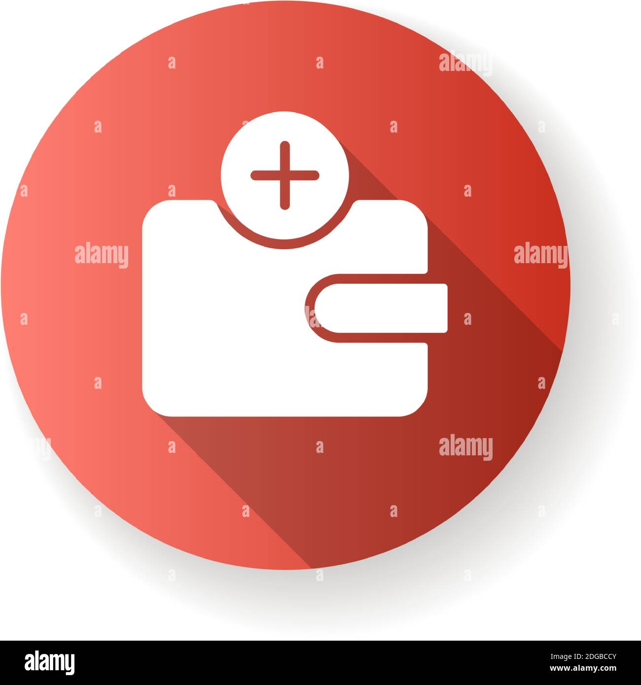 Wallet app red flat design long shadow glyph icon Stock Vector Image ...