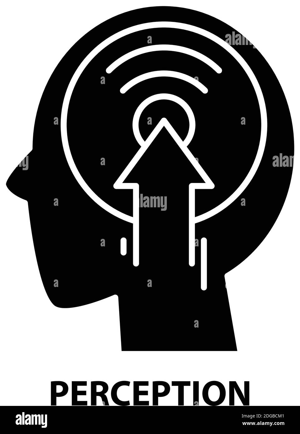 perception icon, black vector sign with editable strokes, concept ...