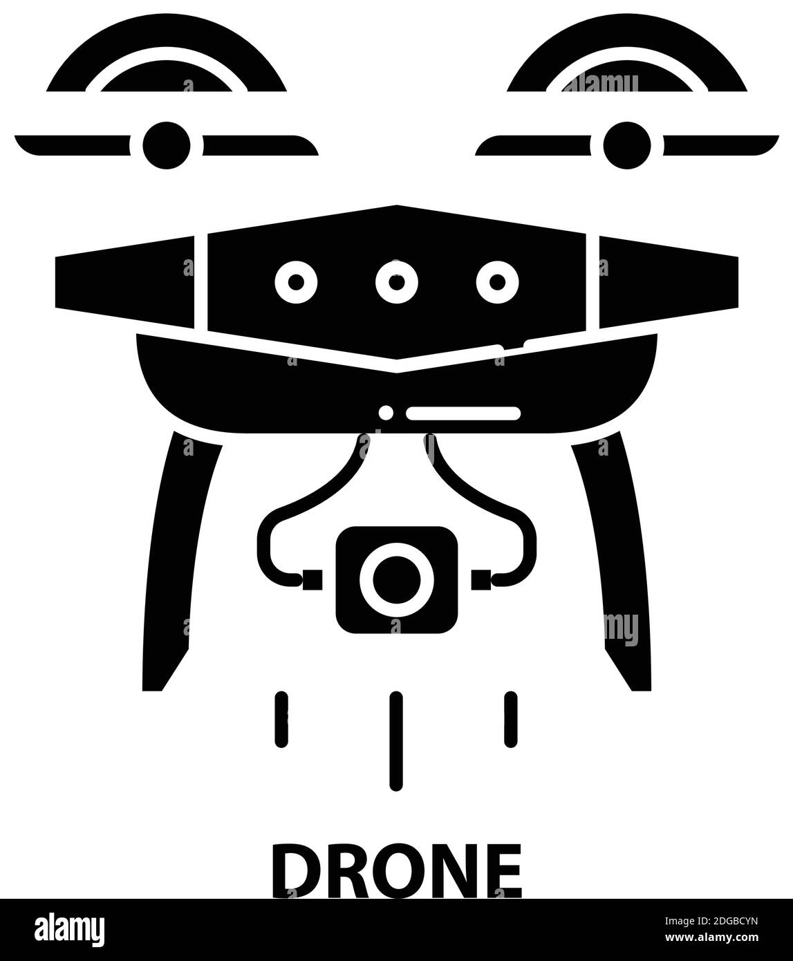 drone symbol icon, black vector sign with editable strokes, concept ...