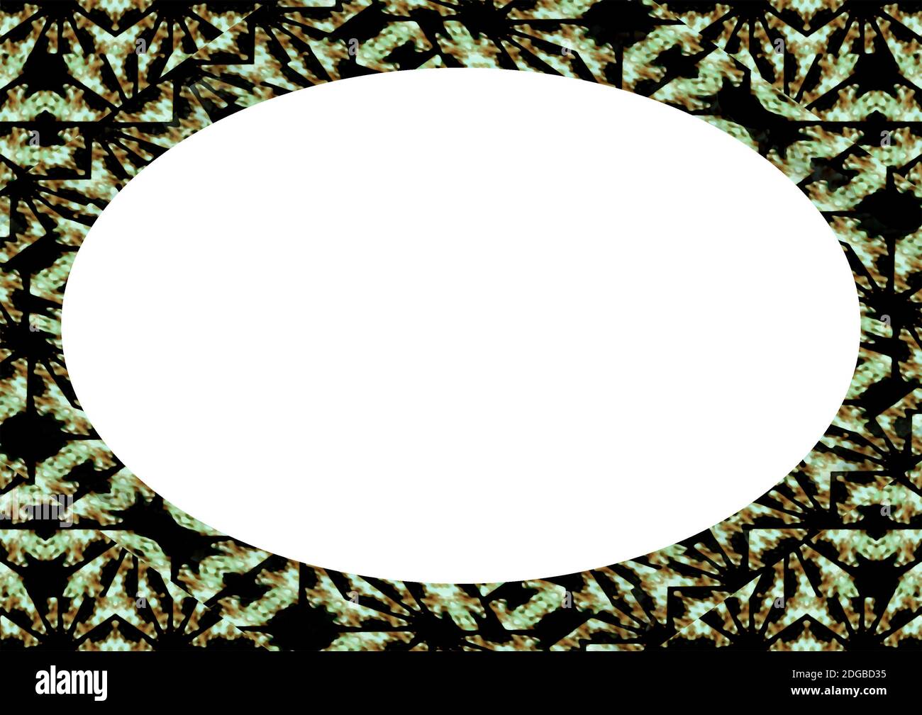 Blank Landscape Frame With Decorated Rounded Borders Stock Photo - Alamy