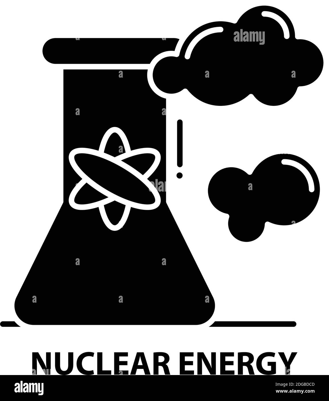 nuclear energy icon, black vector sign with editable strokes, concept ...