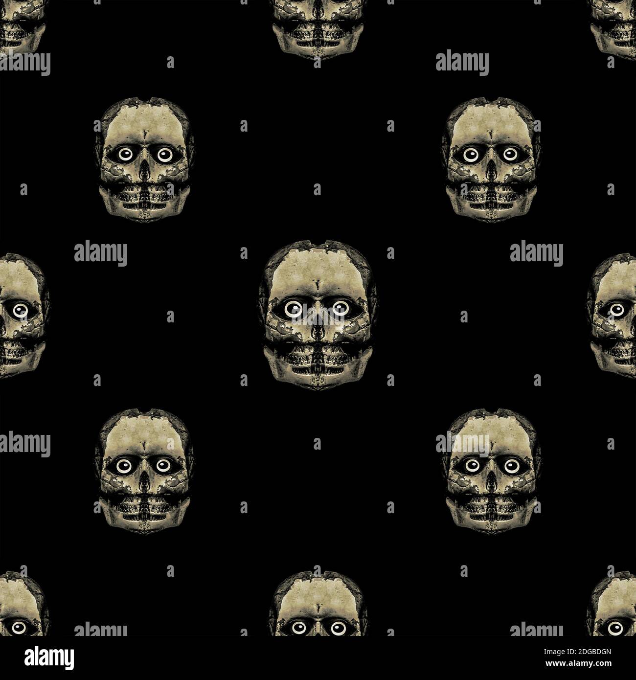 Monster Alien Skulls Motif Seamless Pattern Stock Photo - Alamy