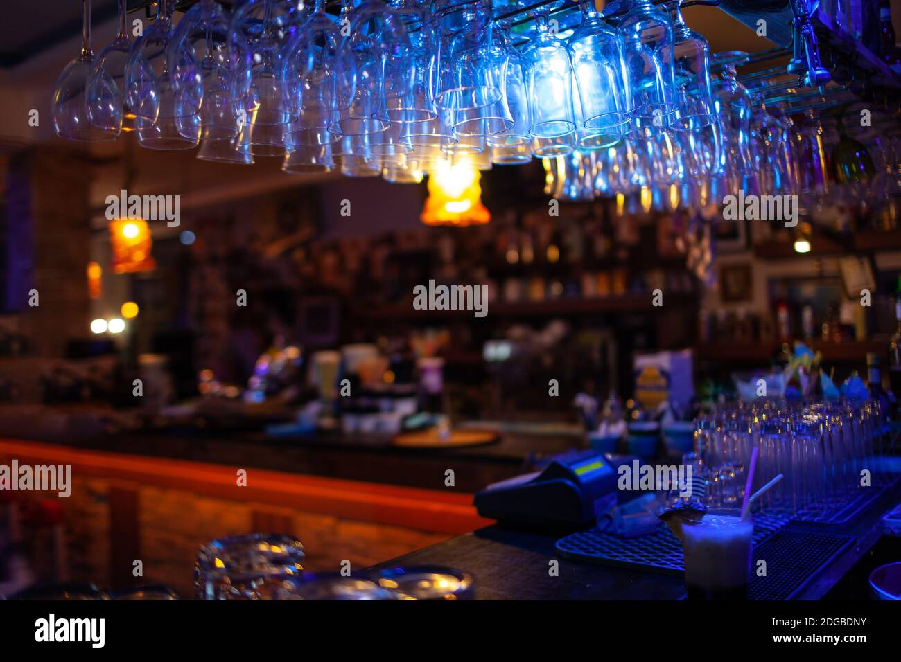 At the bar counter Stock Photo - Alamy