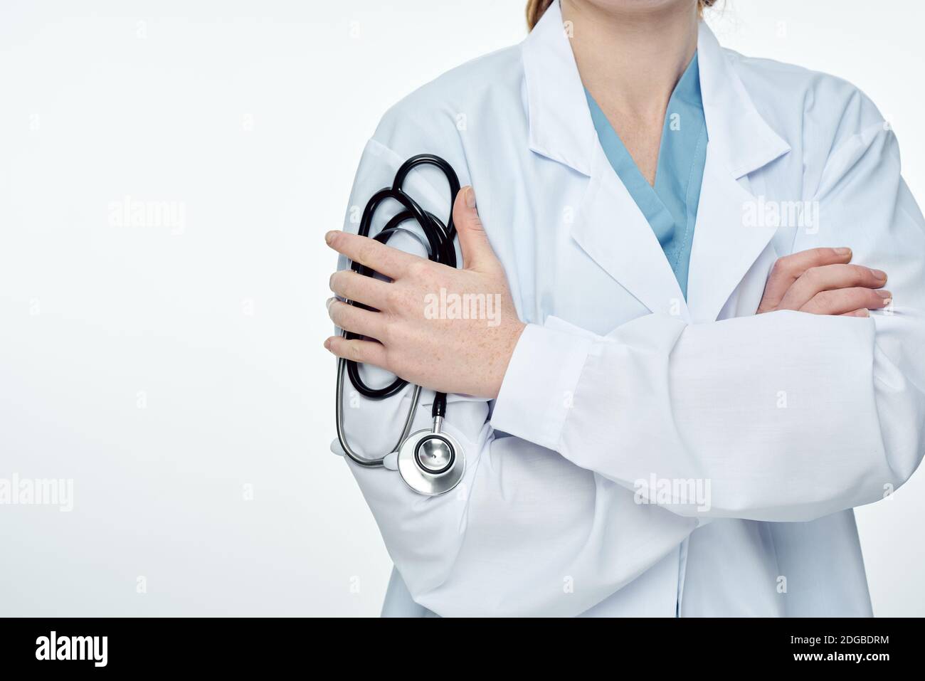 close-up of a female doctor with stethoscope, no face Stock Photo - Alamy