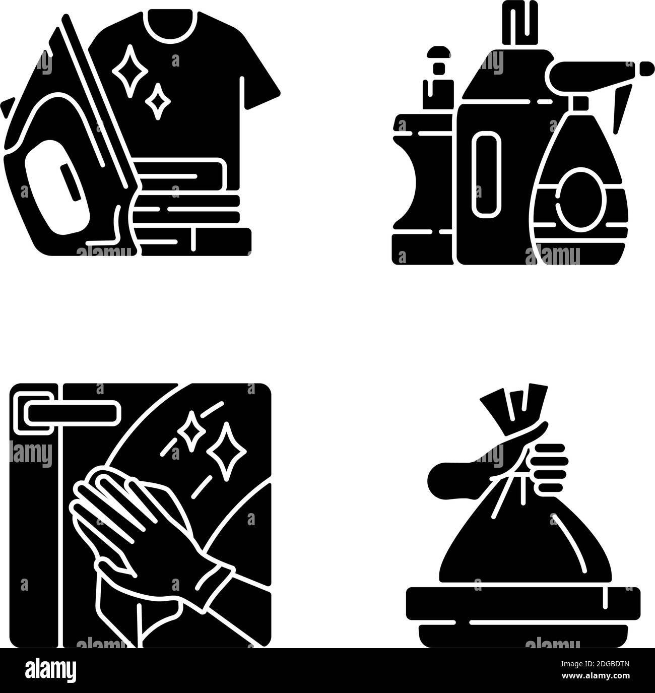 Housework black glyph icons set on white space Stock Vector Image & Art ...