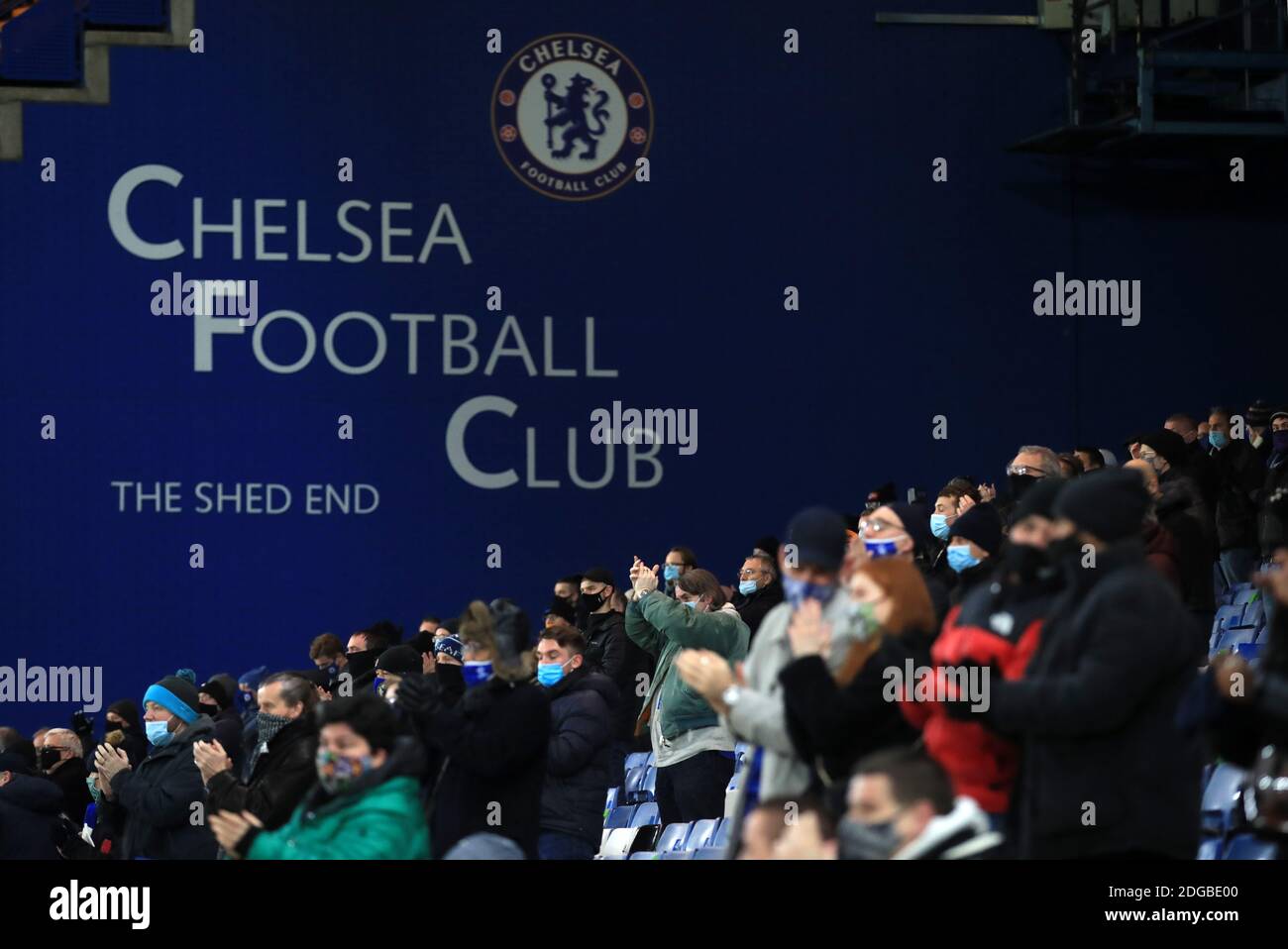 Chelsea fans in the stands during the Champions League match at ...