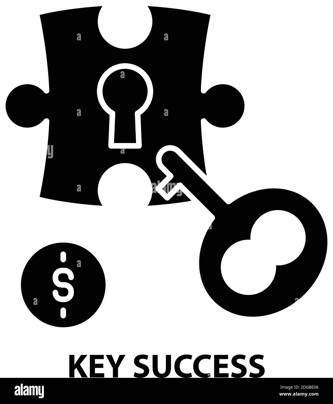 key success icon, black vector sign with editable strokes, concept ...