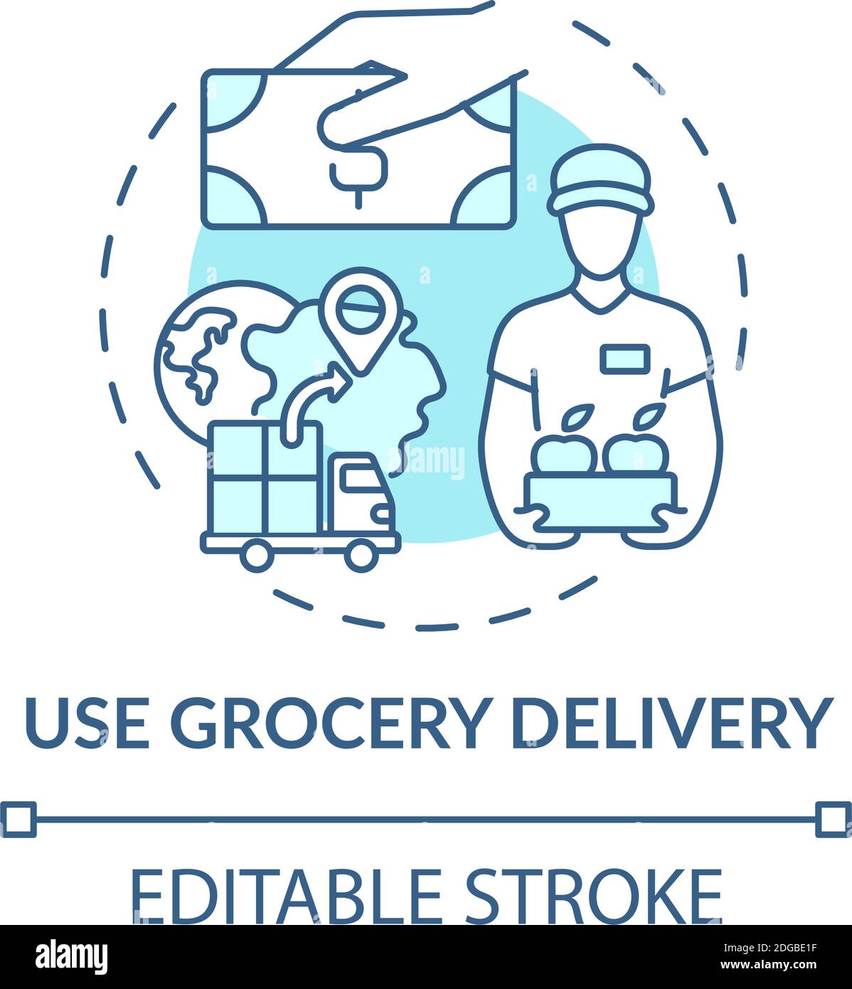 Using grocery delivery concept icon Stock Vector Image & Art - Alamy