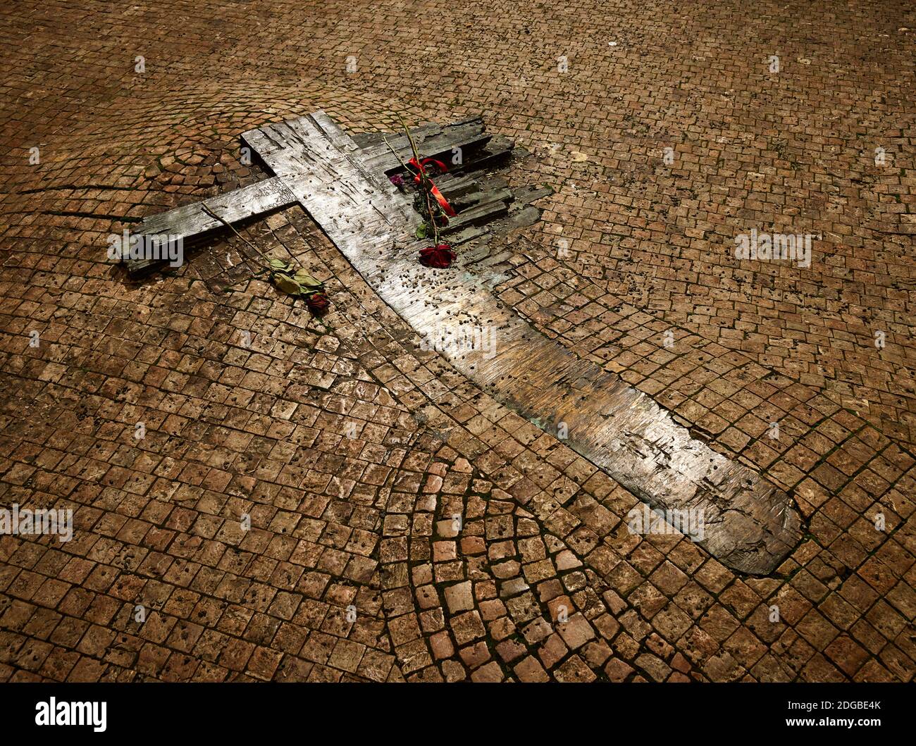Jan Palach Memorial on Wenceslas Square in Prague at night Stock Photo ...
