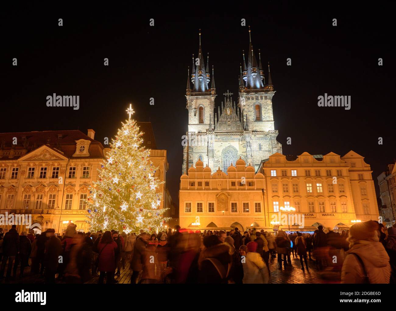Christmas Tree on the Old Town Square in Prague Stock Photo - Alamy