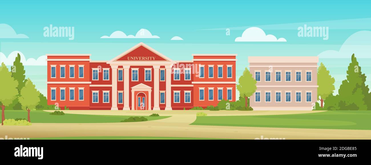 Cartoon building facade college hi-res stock photography and images - Alamy