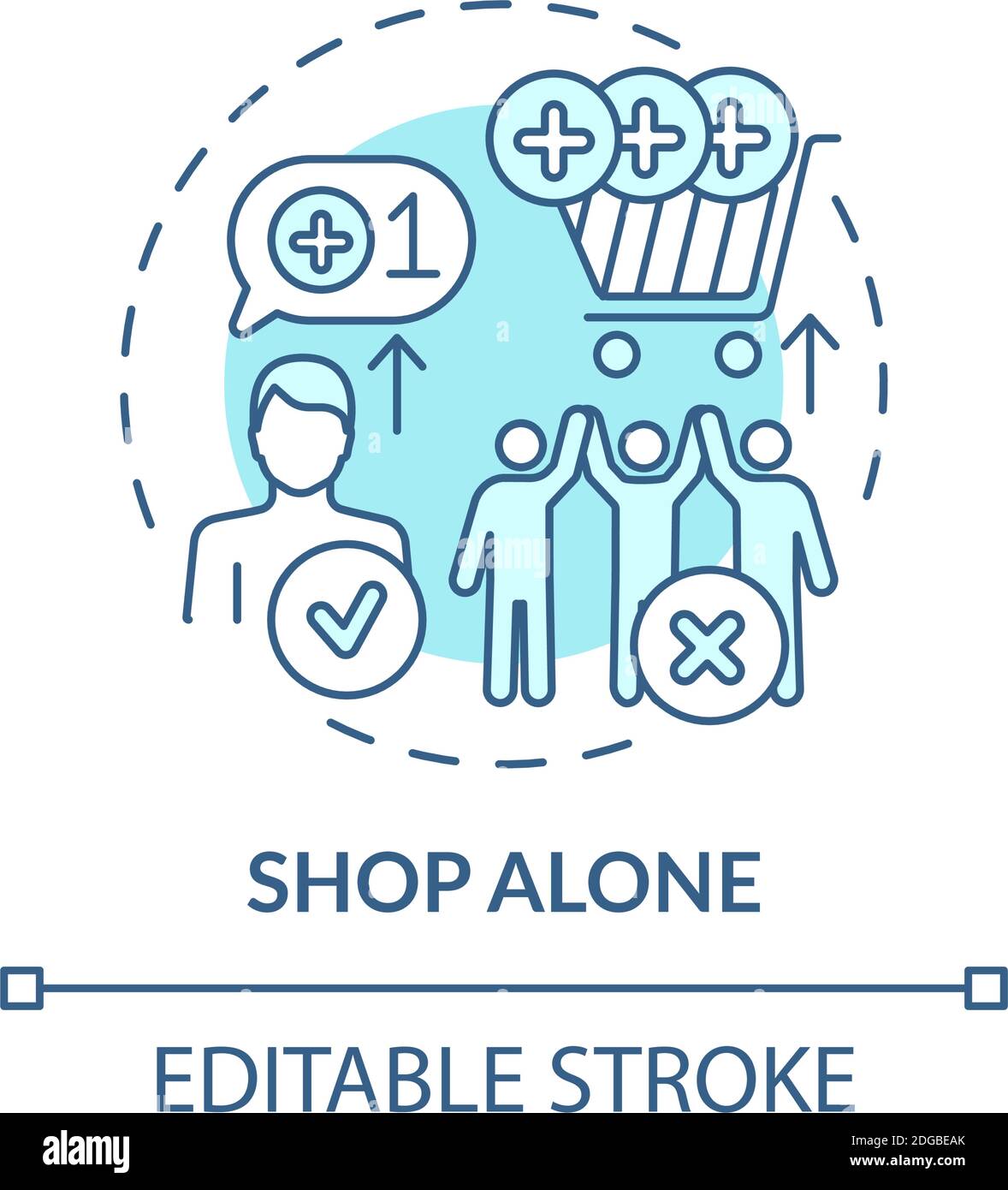 Shopping alone concept icon Stock Vector Image & Art - Alamy