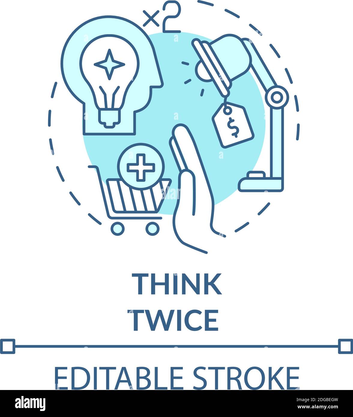 Thinking twice concept icon Stock Vector Image & Art - Alamy