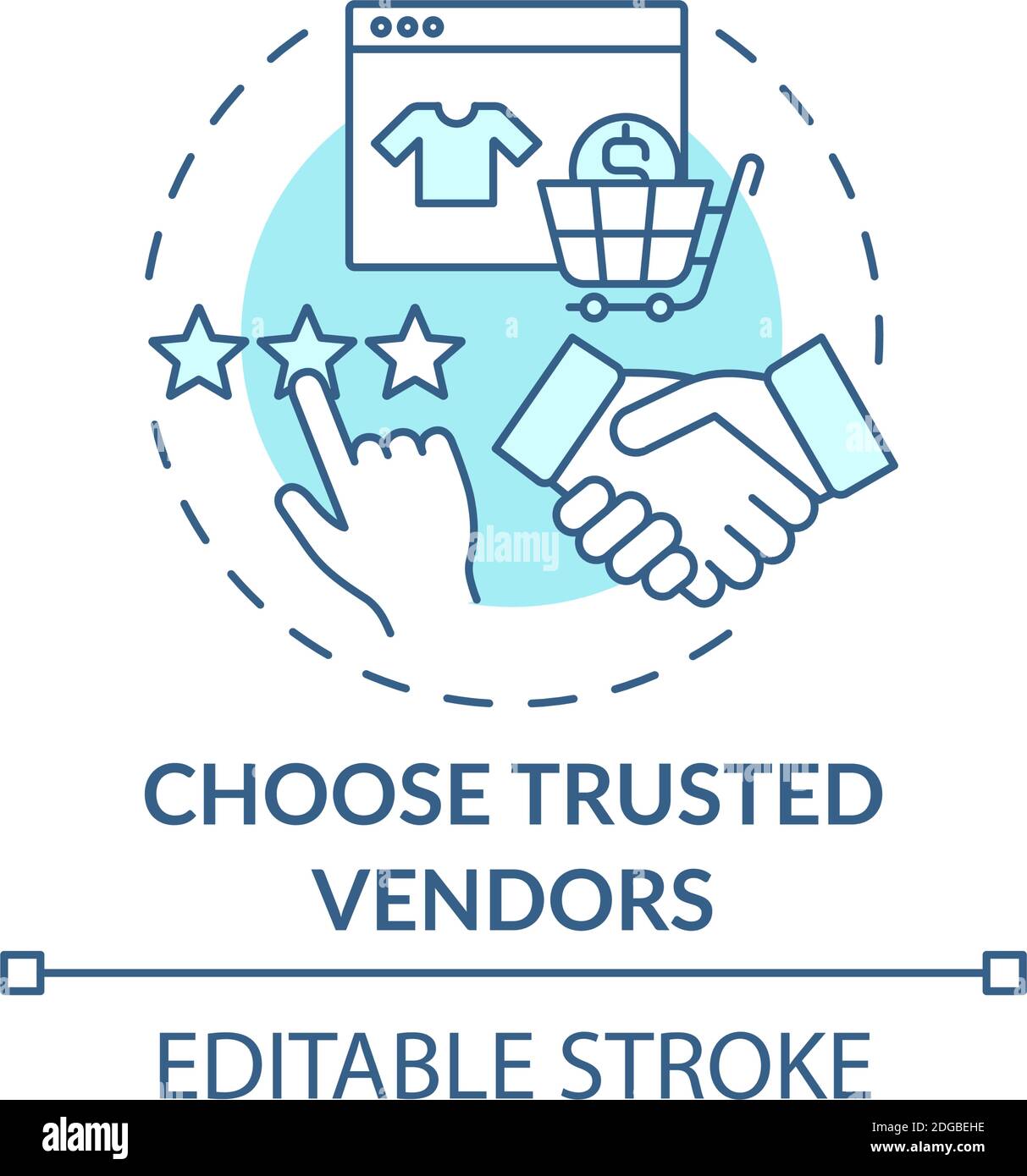 Choosing trusted vendors concept icon Stock Vector Image & Art - Alamy