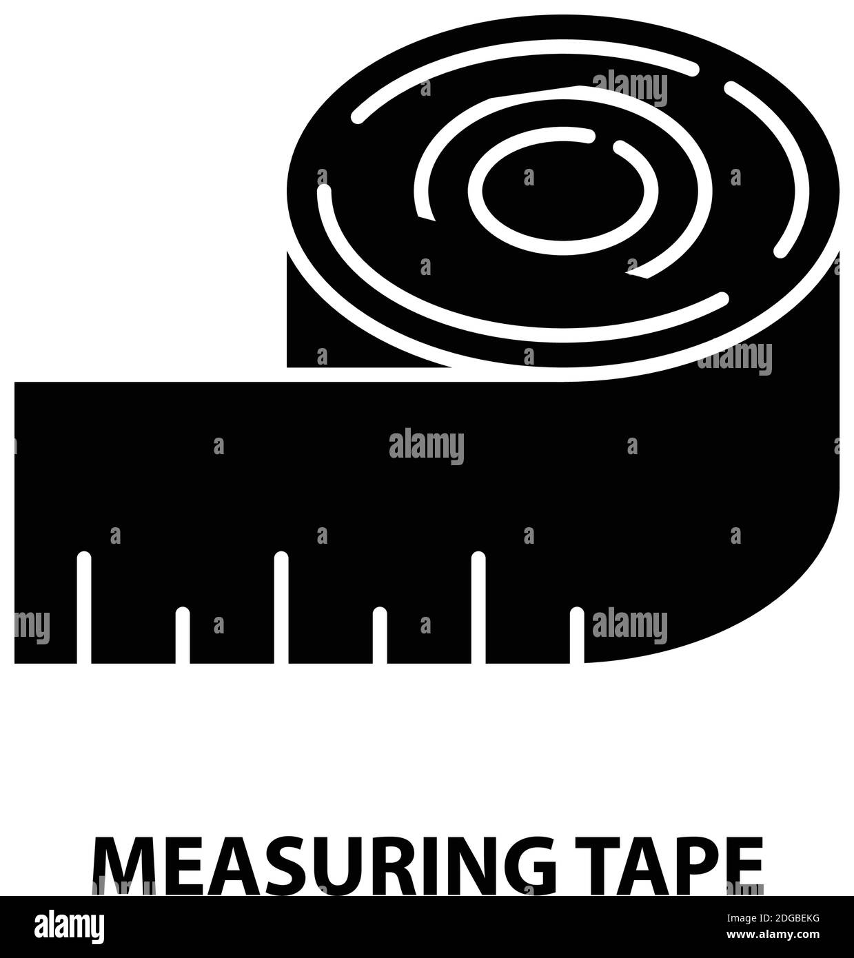 measuring tape icon, black vector sign with editable strokes, concept ...