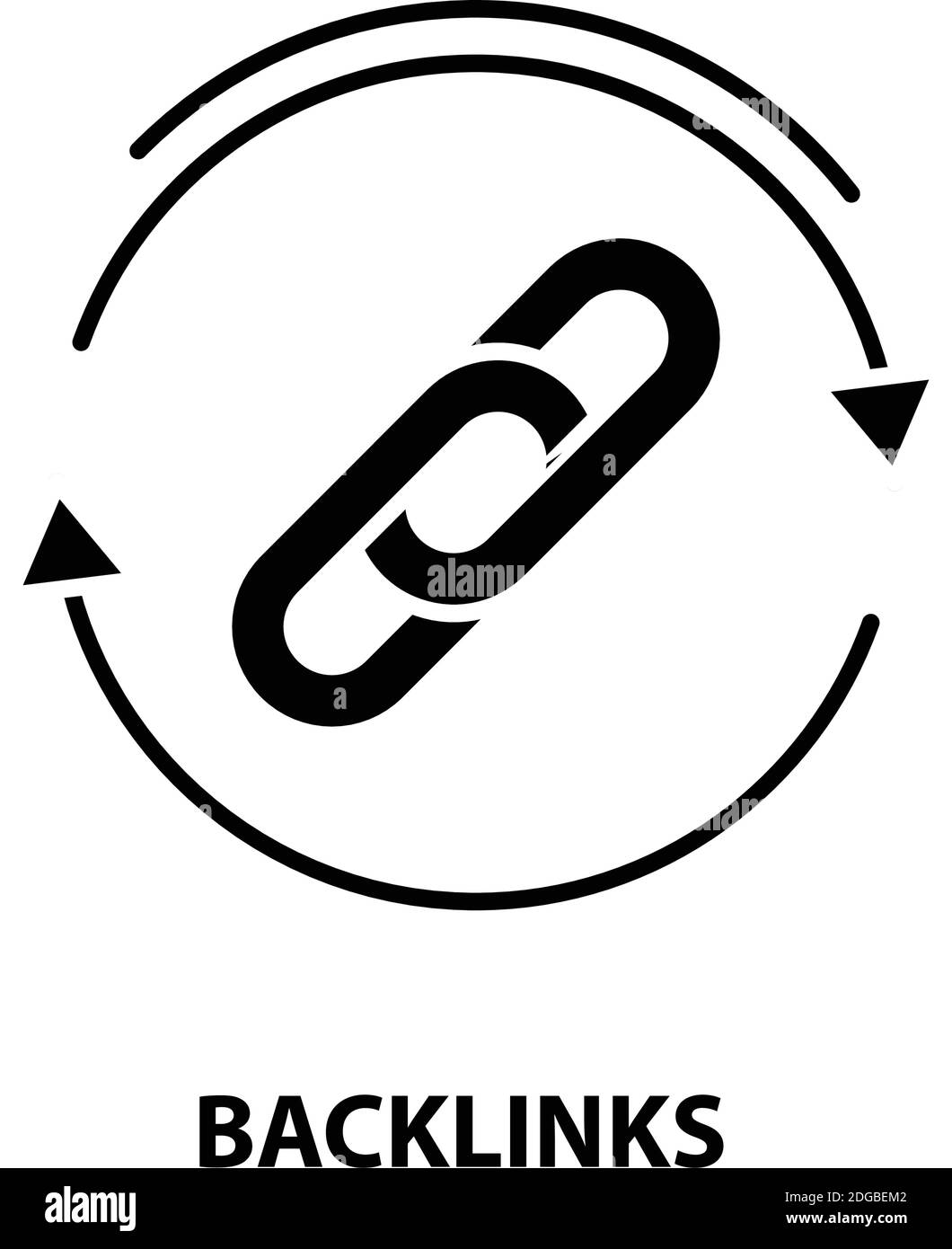 backlinks icon, black vector sign with editable strokes, concept ...