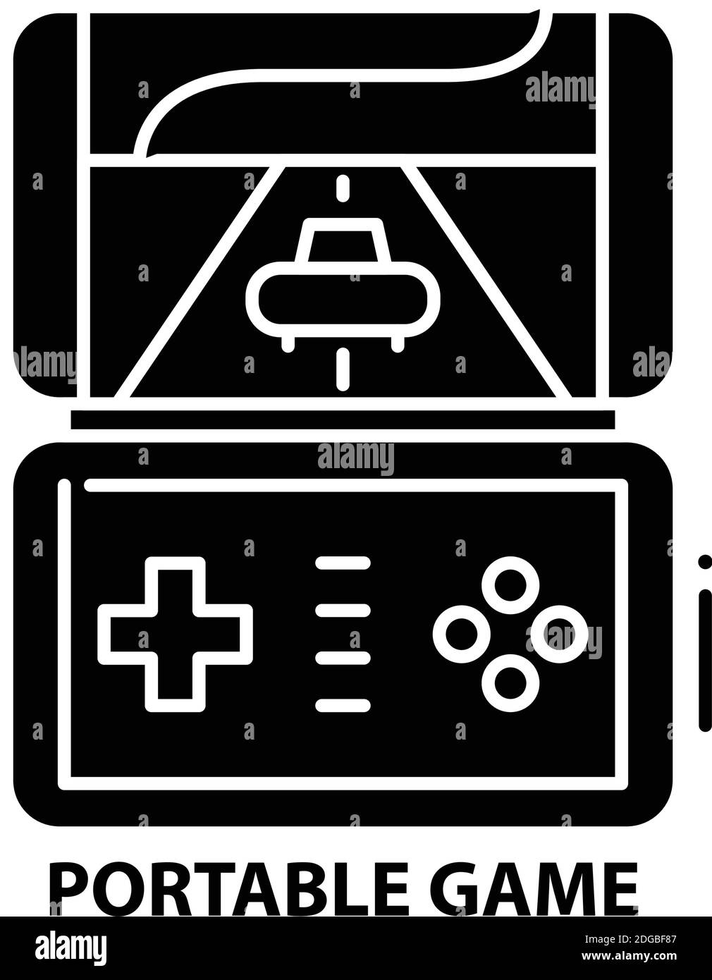 portable game symbol icon, black vector sign with editable strokes ...