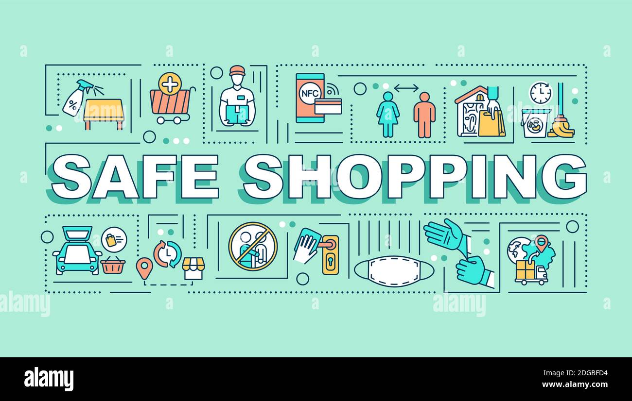 Safe shopping word concepts banner Stock Vector Image & Art - Alamy
