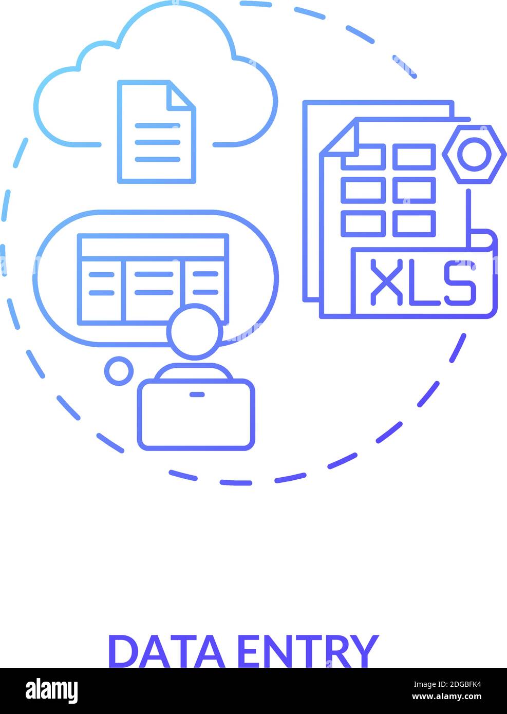 Data entry blue gradient concept icon Stock Vector Image & Art - Alamy