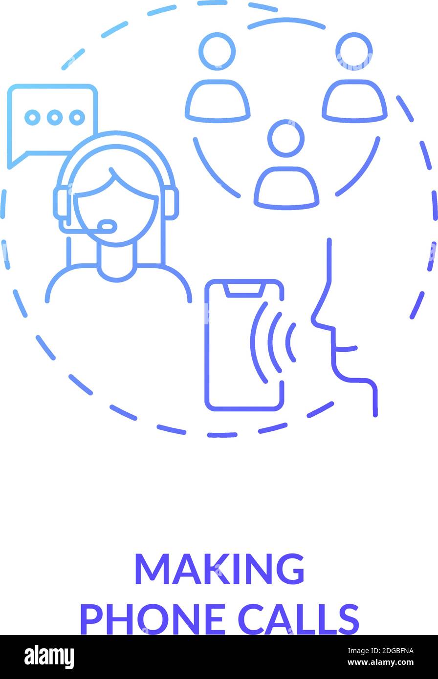 Make phone calls blue gradient concept icon Stock Vector Image & Art ...