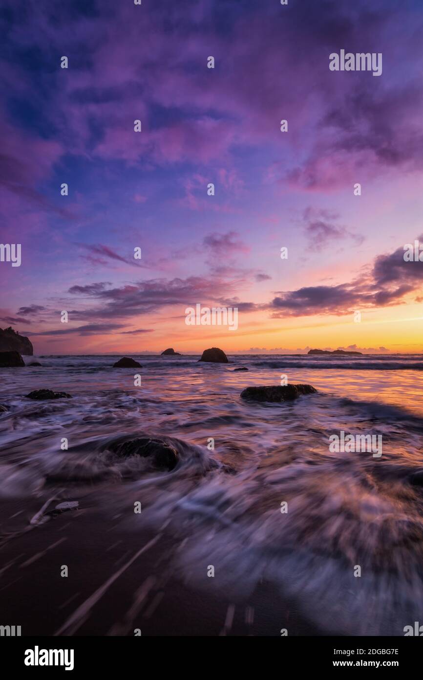 A Dramatic Sunset at the Beach, Color Image Stock Photo - Alamy