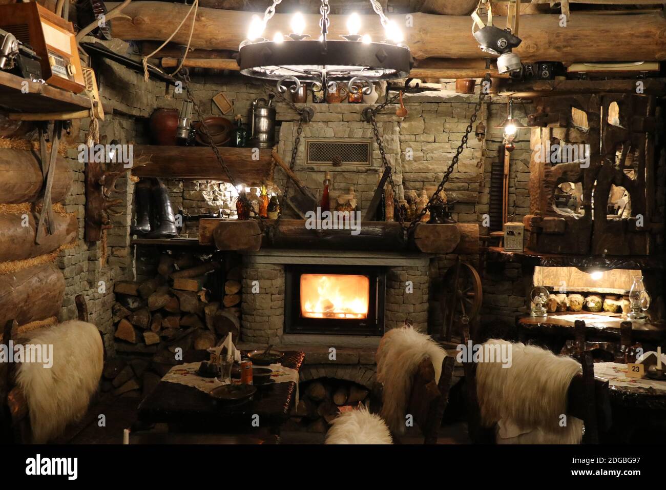 Old brick fireplace hi-res stock photography and images - Alamy