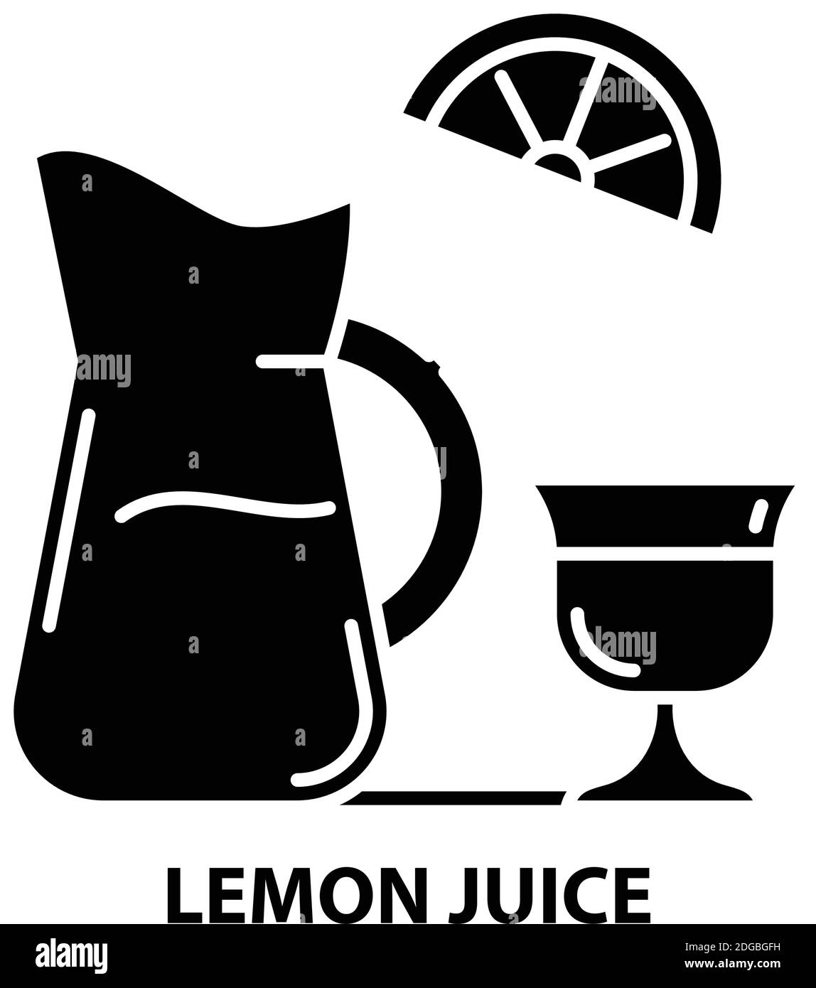 lemon juice icon, black vector sign with editable strokes, concept ...