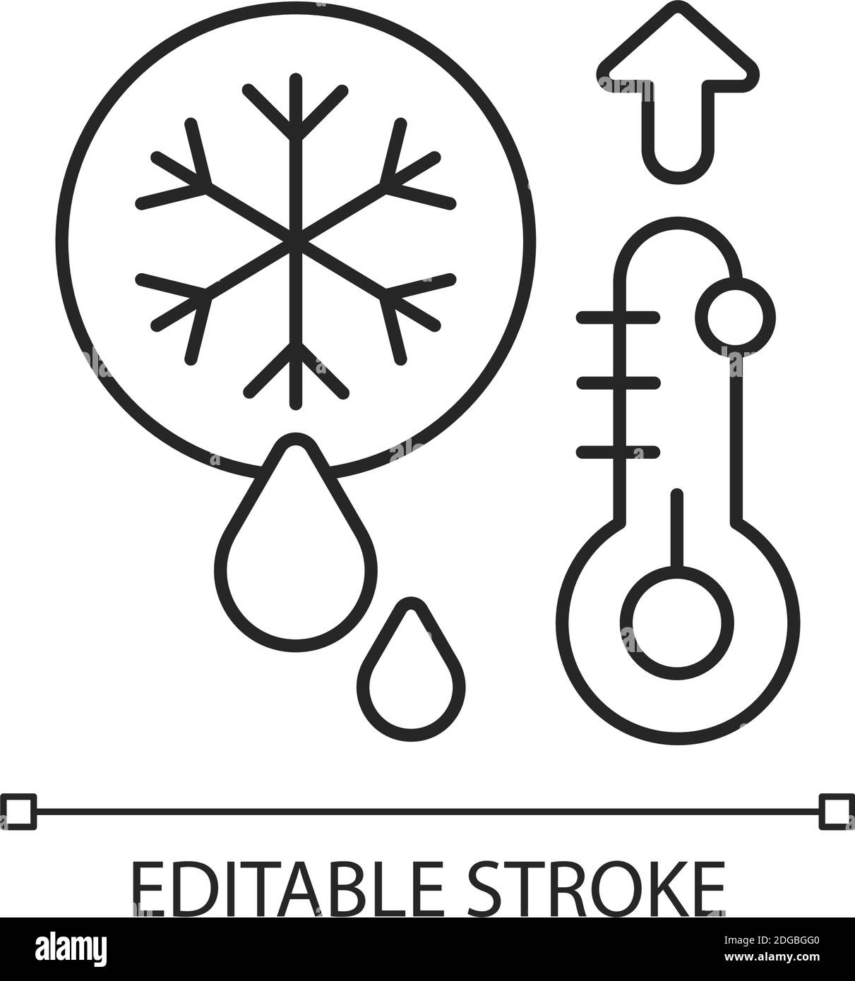 Snow melting linear icon Stock Vector Image & Art - Alamy