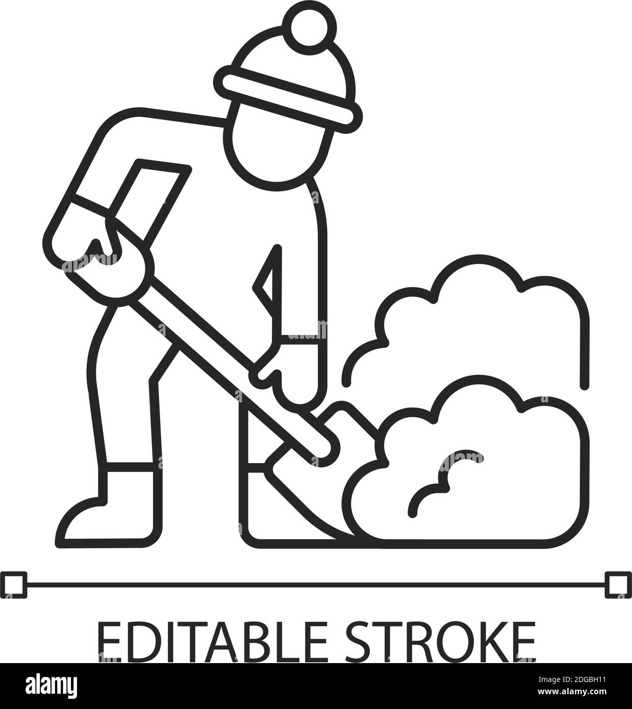 Hand shoveling linear icon Stock Vector Image & Art - Alamy