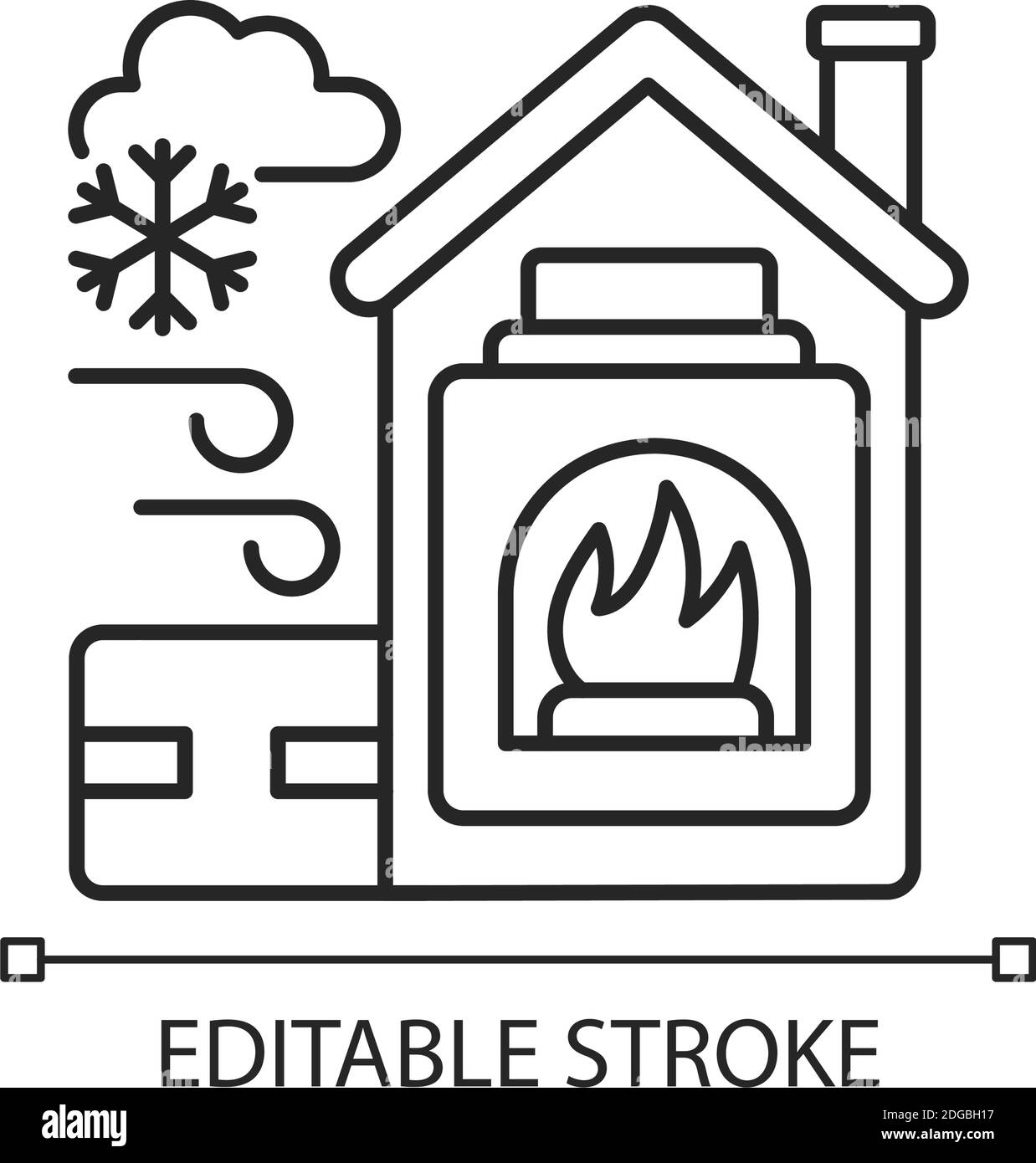 Warming center linear icon Stock Vector Image & Art - Alamy