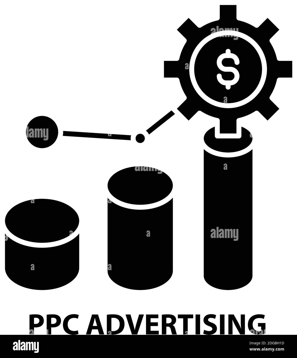 ppc advertising icon, black vector sign with editable strokes, concept ...
