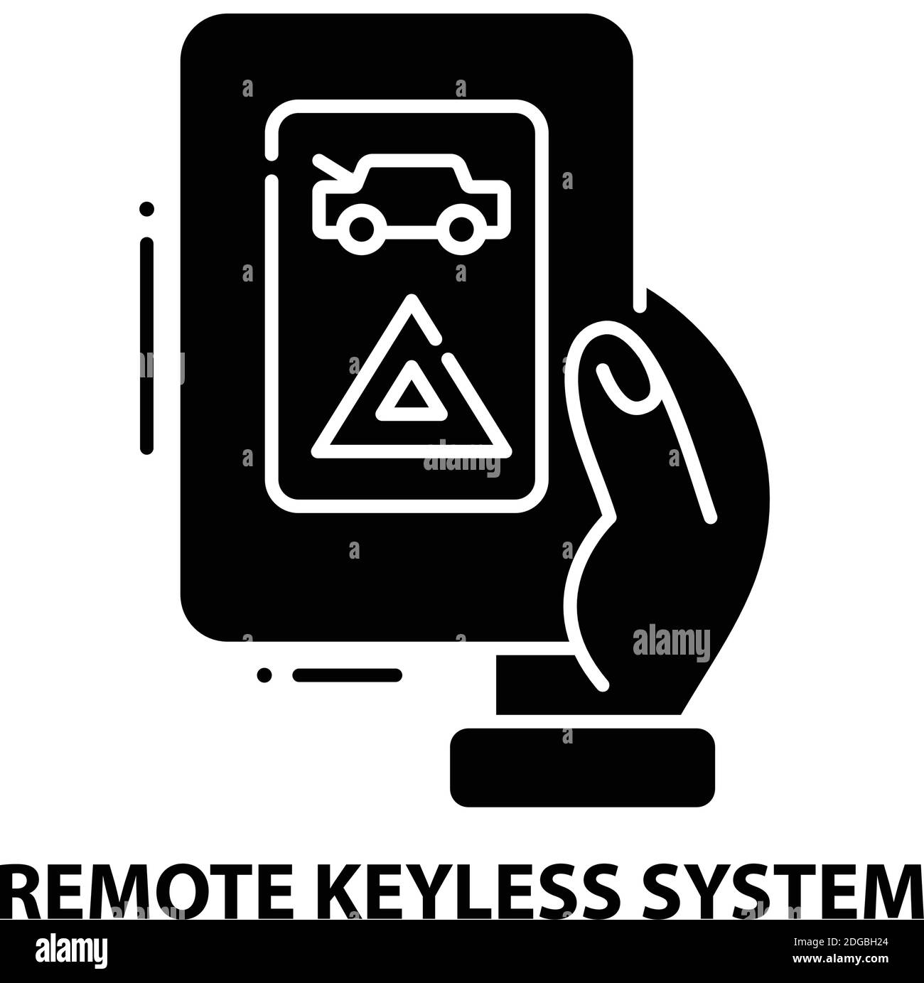 remote keyless system icon, black vector sign with editable strokes ...