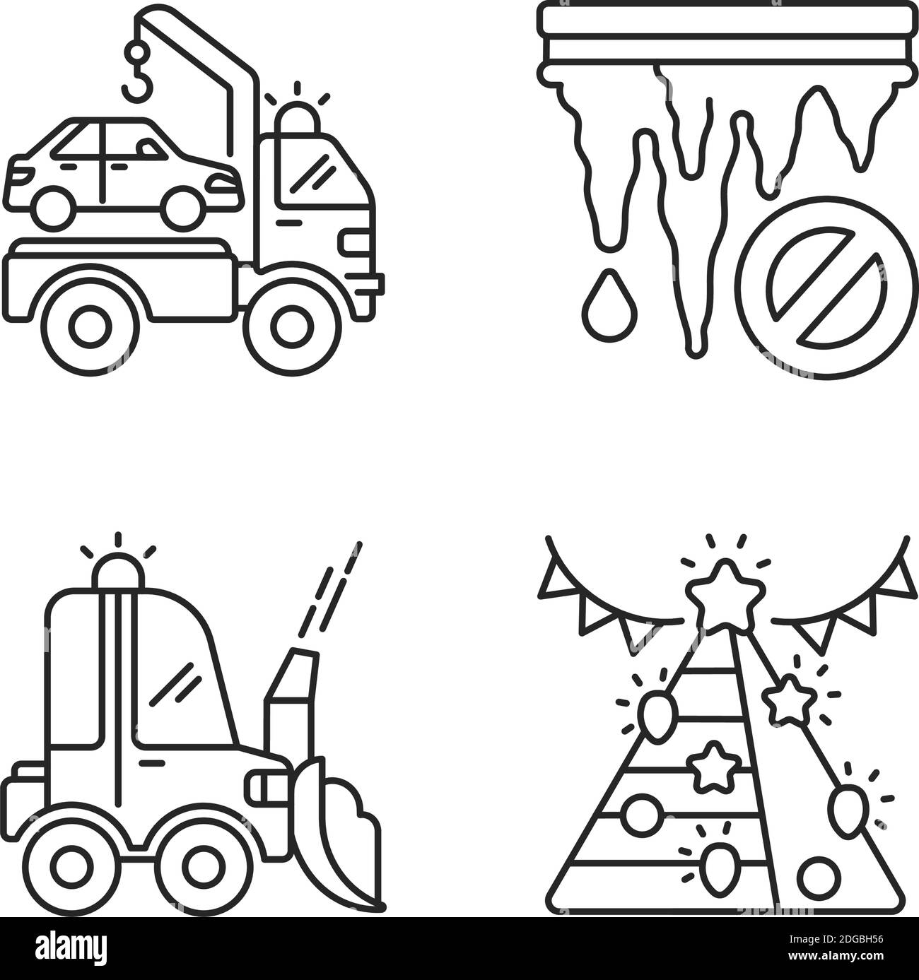 Accidents reducing service linear icons set Stock Vector Image & Art ...