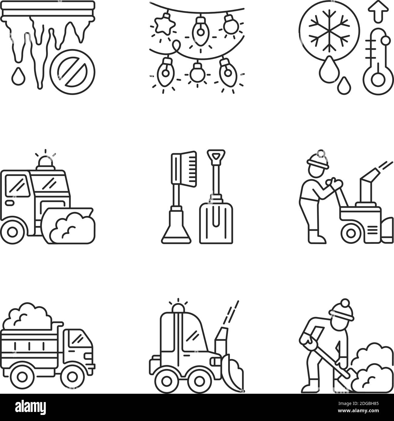 Icon set snow shovel Cut Out Stock Images & Pictures - Alamy