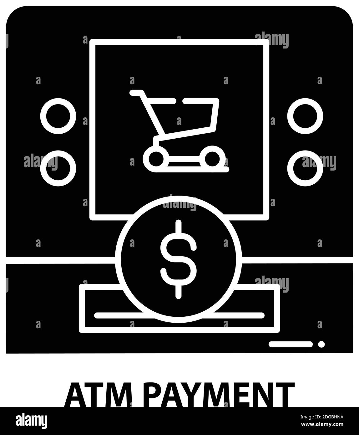 atm payment icon, black vector sign with editable strokes, concept ...