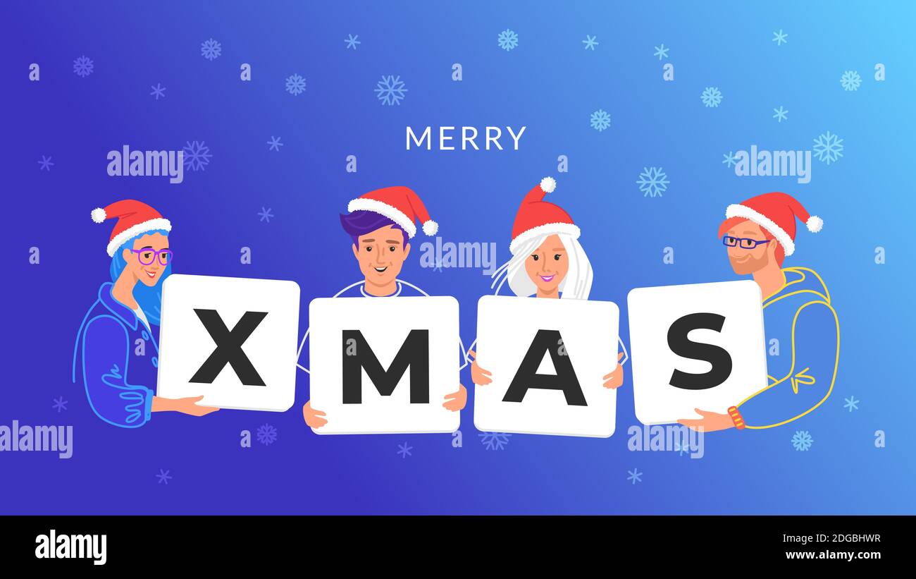 Merry Christmas congratulation from young community Stock Vector Image ...