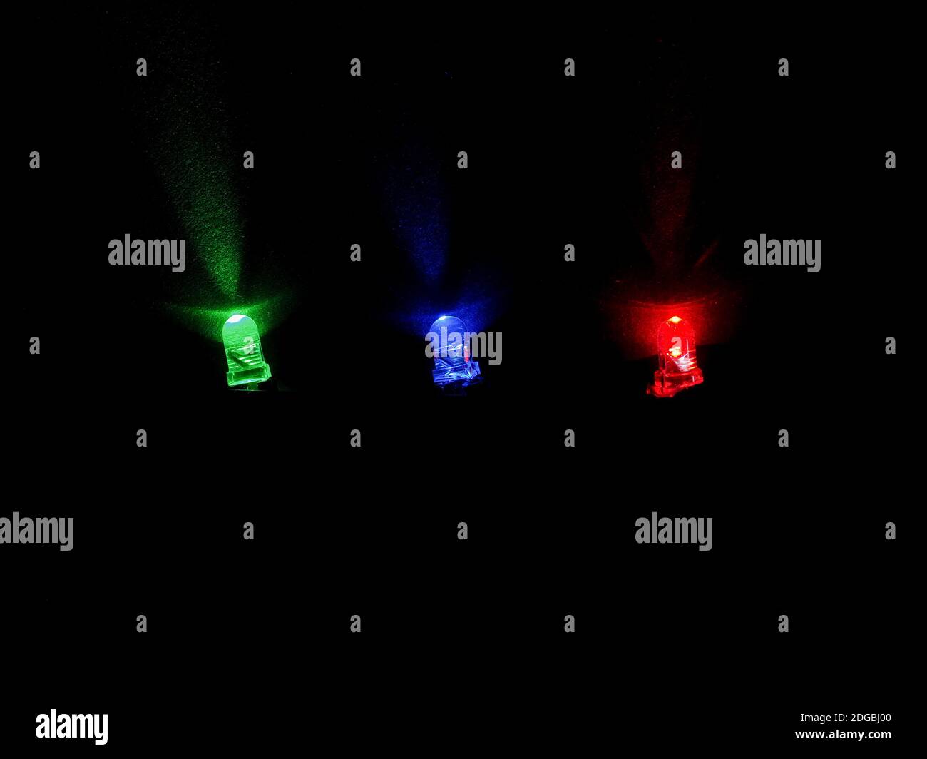 red green and blue LEDs (light emitting diode Stock Photo - Alamy