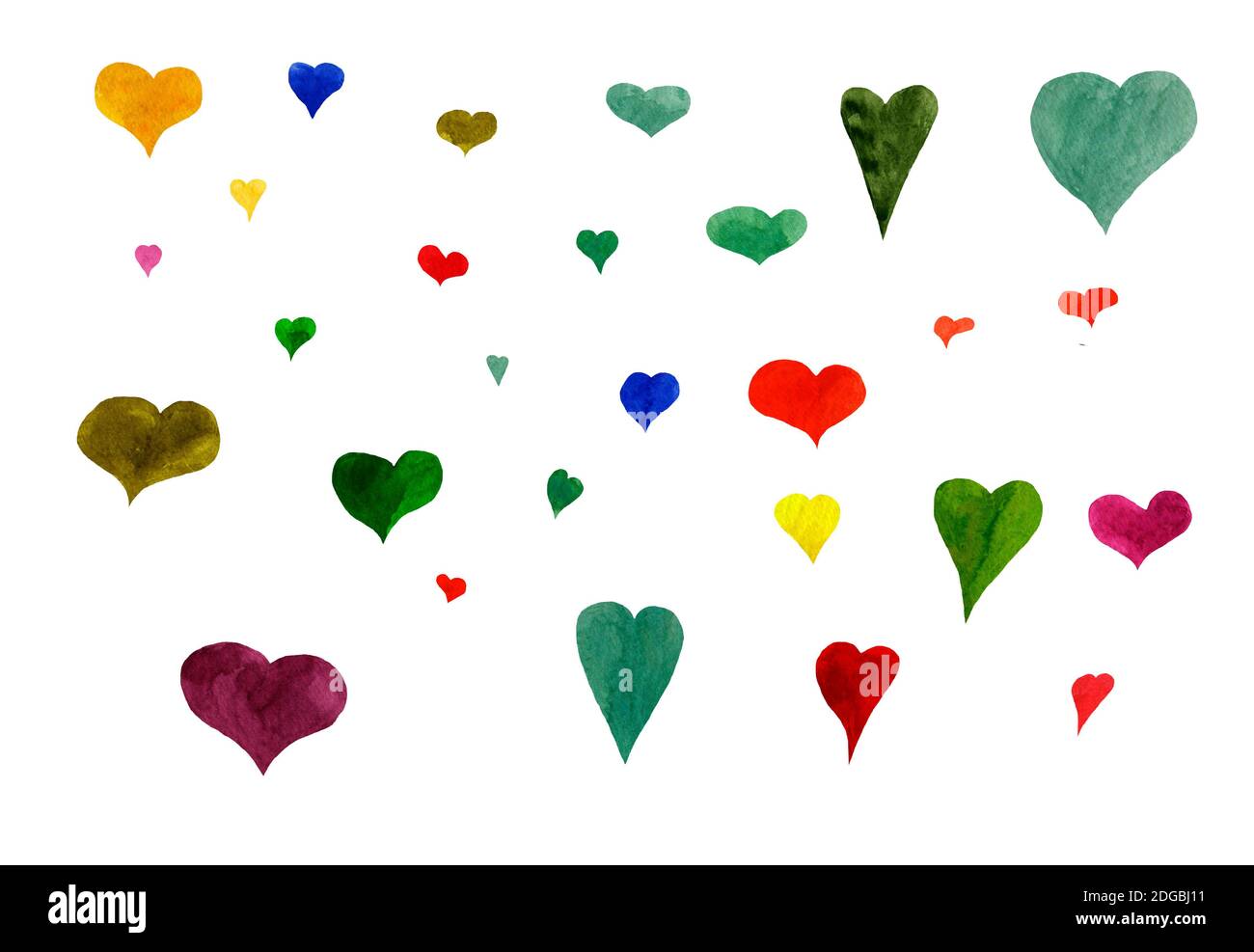 Hearts different colors sizes hi-res stock photography and images - Alamy