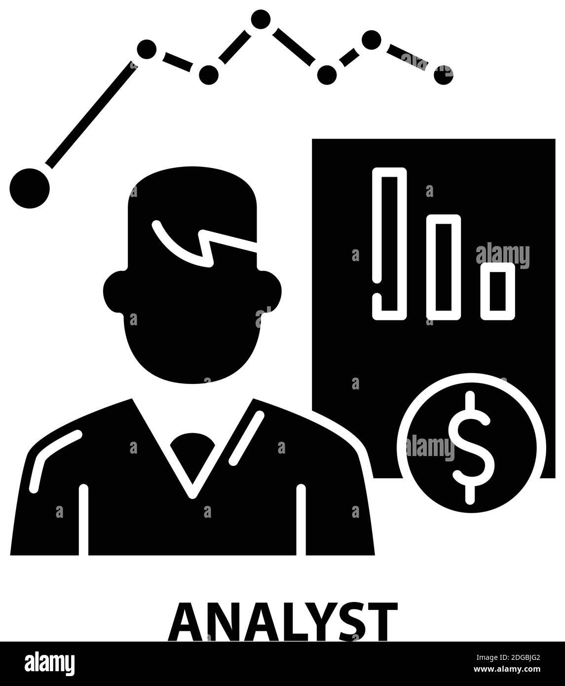 analyst icon, black vector sign with editable strokes, concept ...