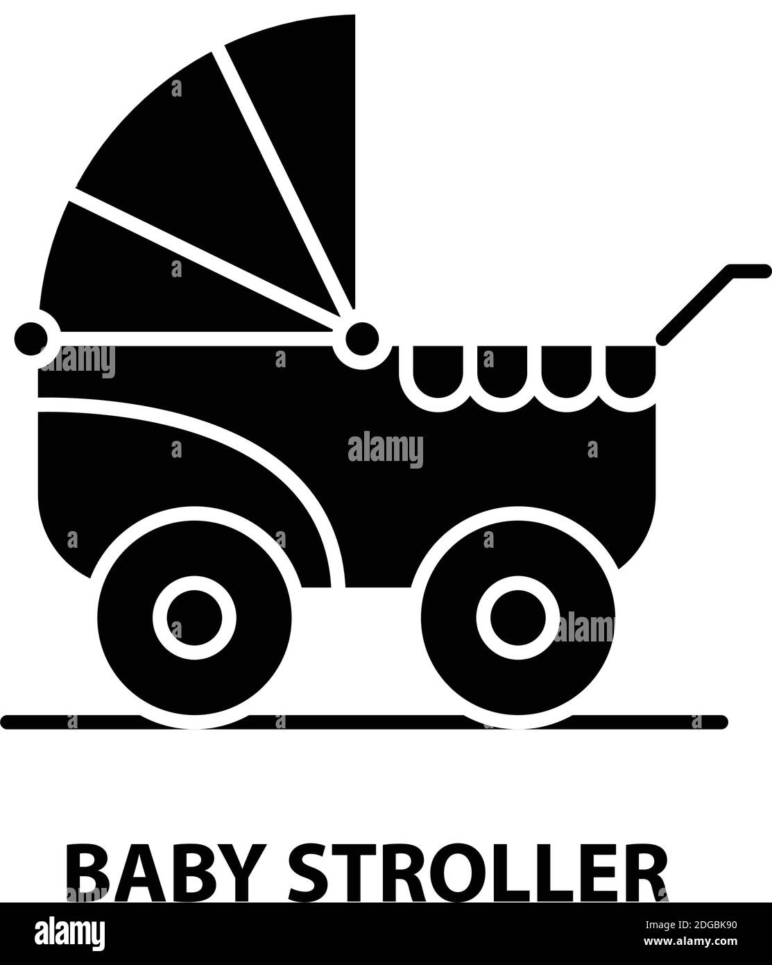 baby stroller icon, black vector sign with editable strokes, concept ...