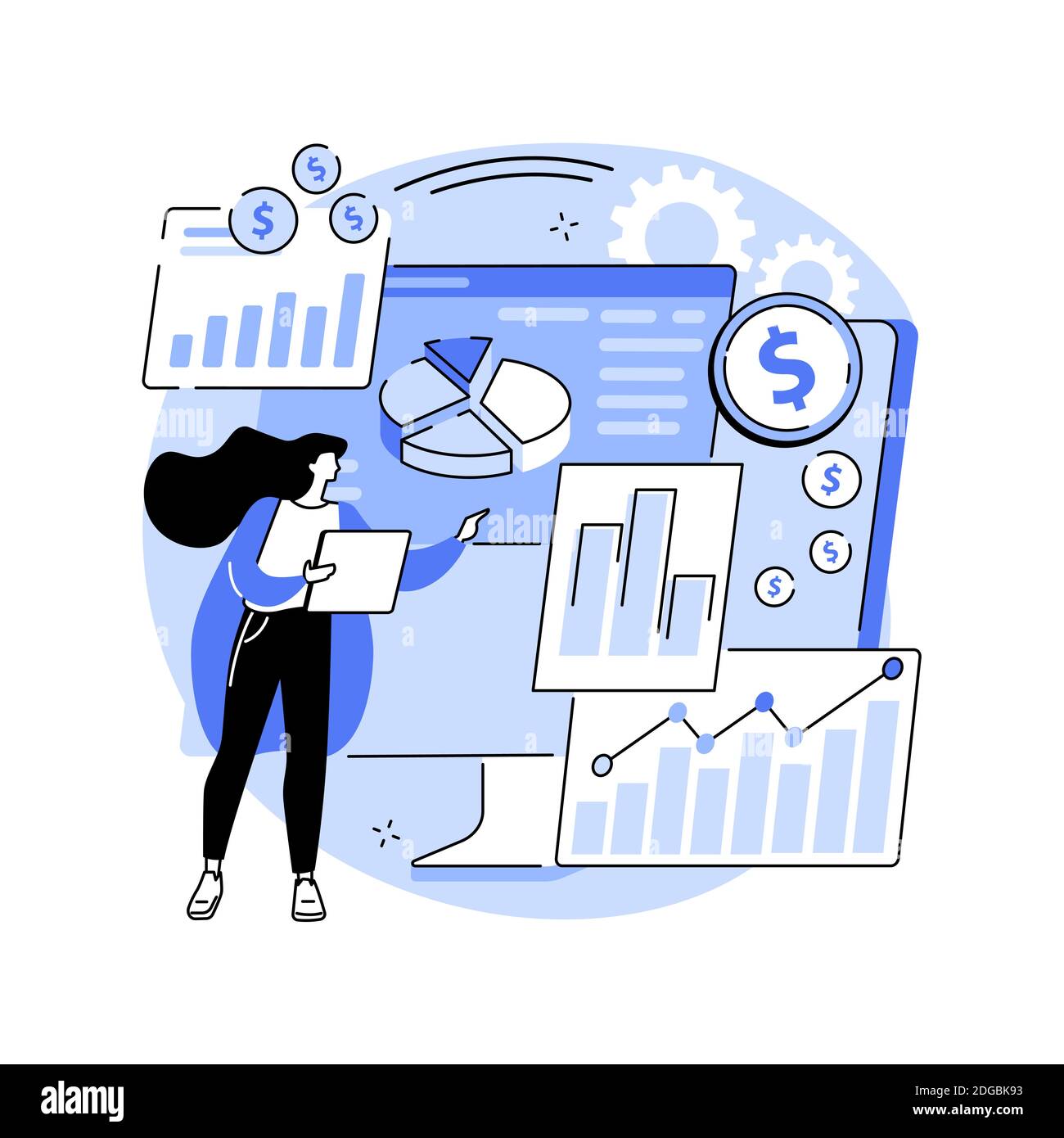 Financial data management abstract concept vector illustration Stock ...